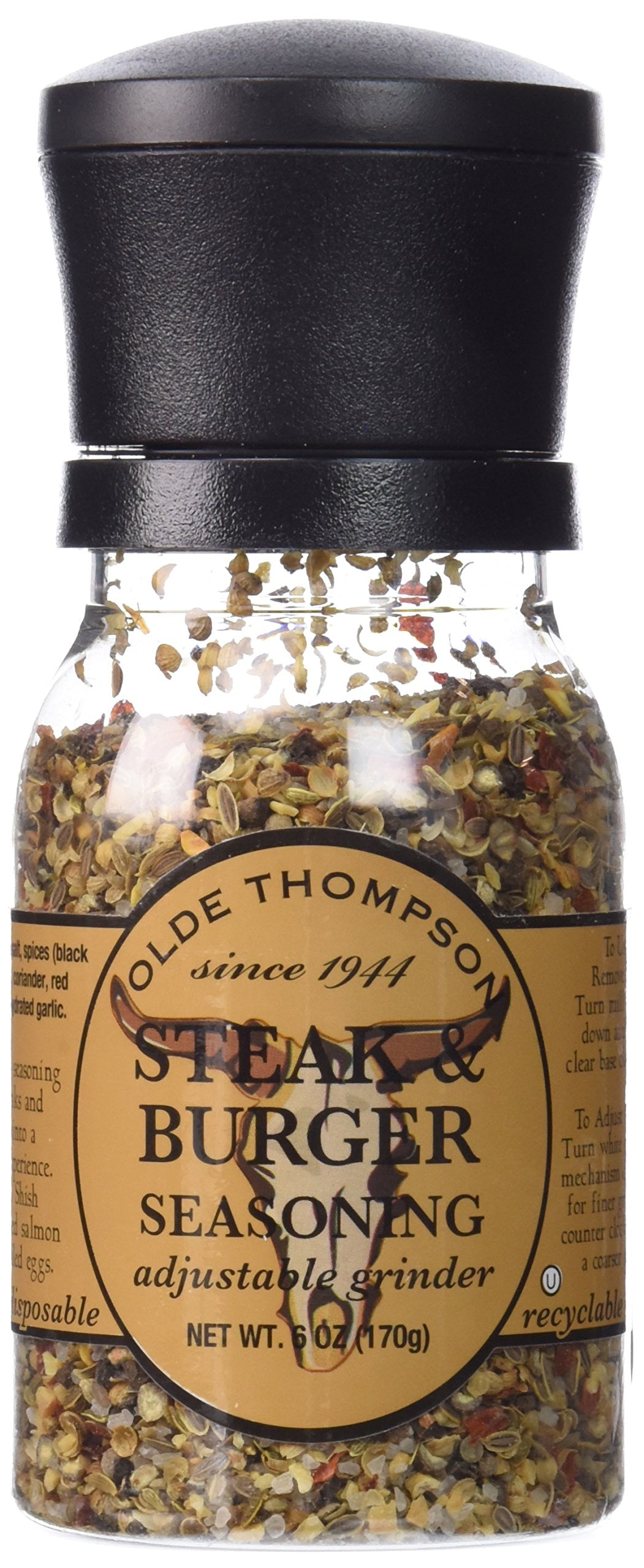 Olde Thompson Steak SCH4 & Burger Seasoning Grinder, Savory Blend for ...