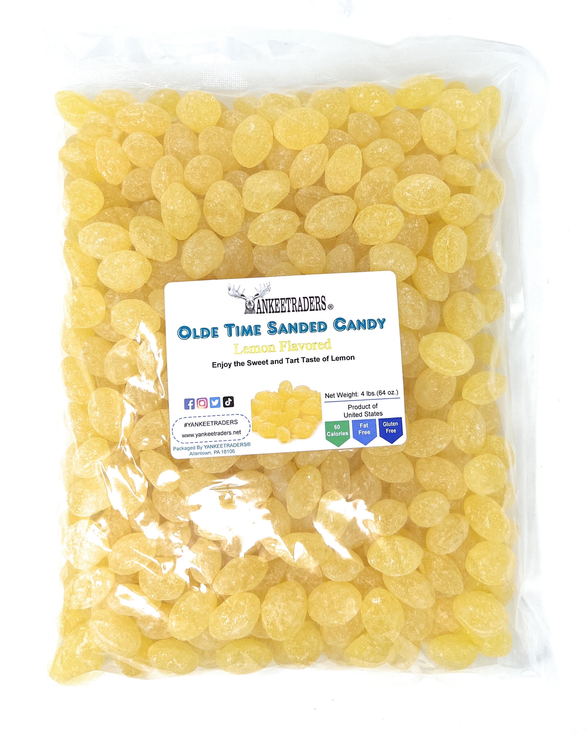 Olde Time Lemon Sanded Candy Drops - 4 lbs Old Fashioned, Sweet-Sour ...
