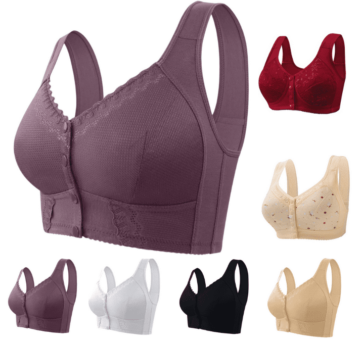 Older Women Bra Front Closure Holiday Snap Closing Casual Seniors ...