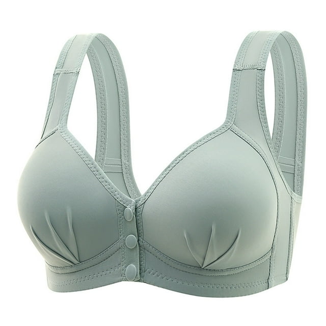 Older Women's Daisy Uplift Open Front Bras Wirefree Front Close Button ...