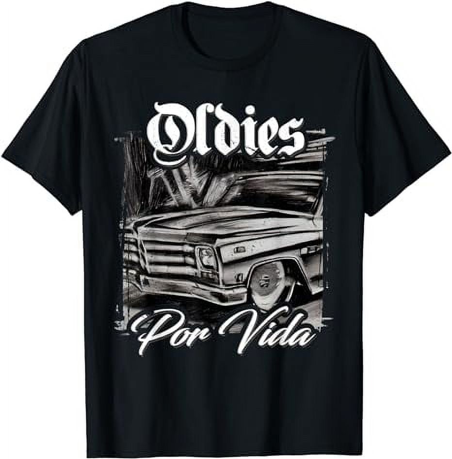 Oldies Por Vida Vintage Car Lowrider Mexican Chicano T-Shirt - Walmart.com