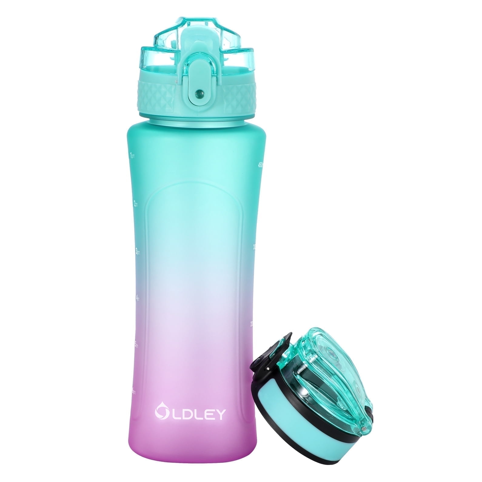 Oldley Kids 15 oz Reusable Plastic Water Bottle with Straw and Chug ...