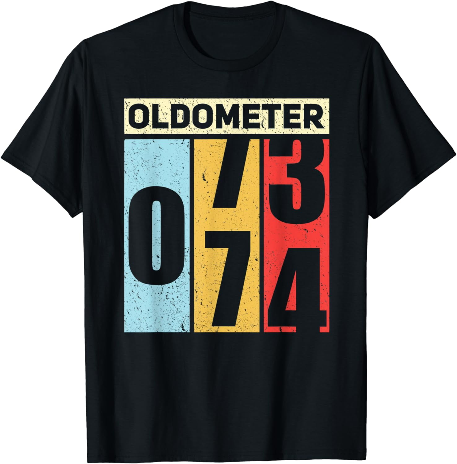Oldometer 73-74 Funny 74th Birthday Odometer Gift Oldometer T-Shirt ...