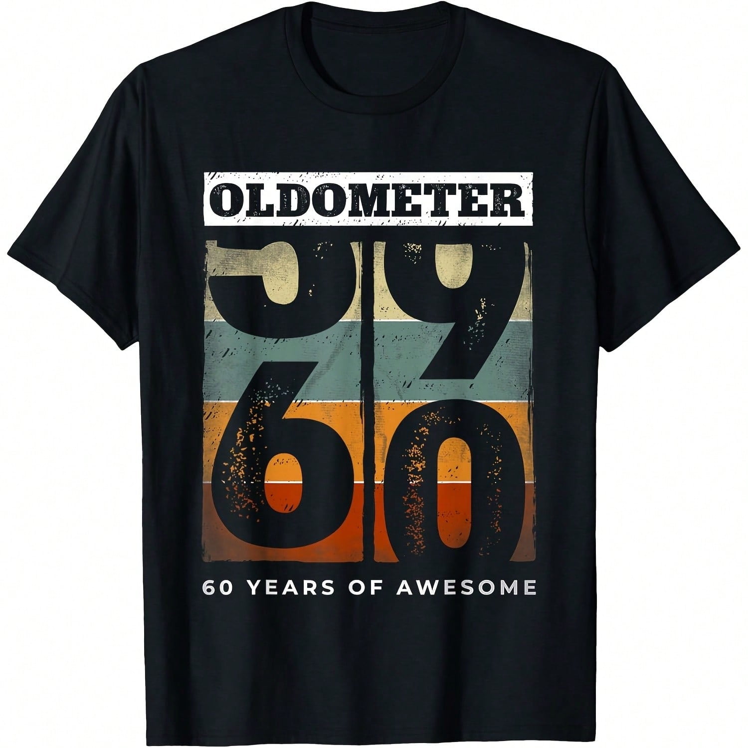 Oldometer Vintage 60th Birthday Retro Funny 60 Year Old T-Shirt ...
