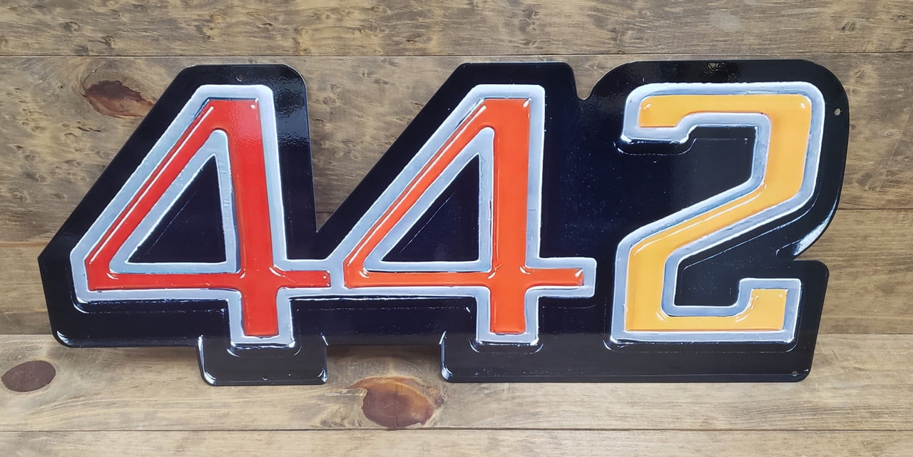 Oldsmobile 442 Color Logo Flat Steel Wall Sign - Walmart.com