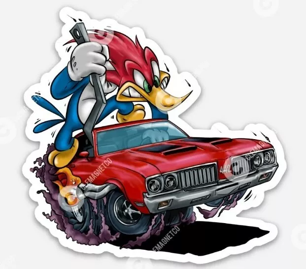 Oldsmobile 442 Sticker - Woodpecker Gm Muscle Car Rat Fink Ratfink ...