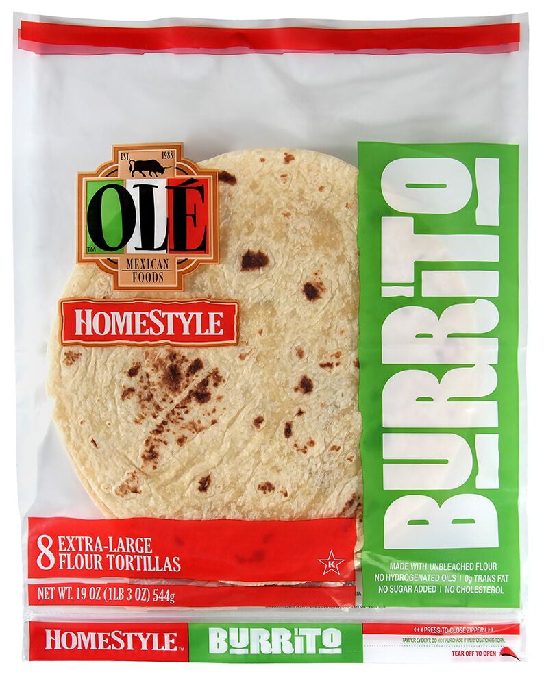 Ole Homestyle 10" Burrito Flour Tort 12 Count - Walmart.com