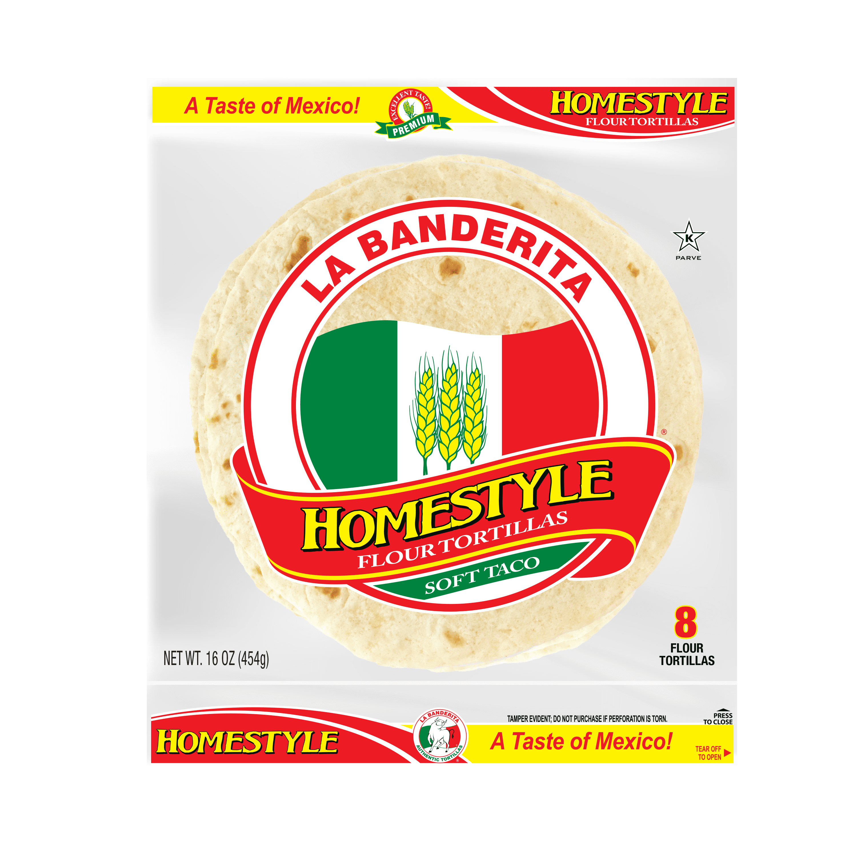 La Banderita Homestyle Soft Taco Flour Tortillas, 16.4 oz, 8 Count ...