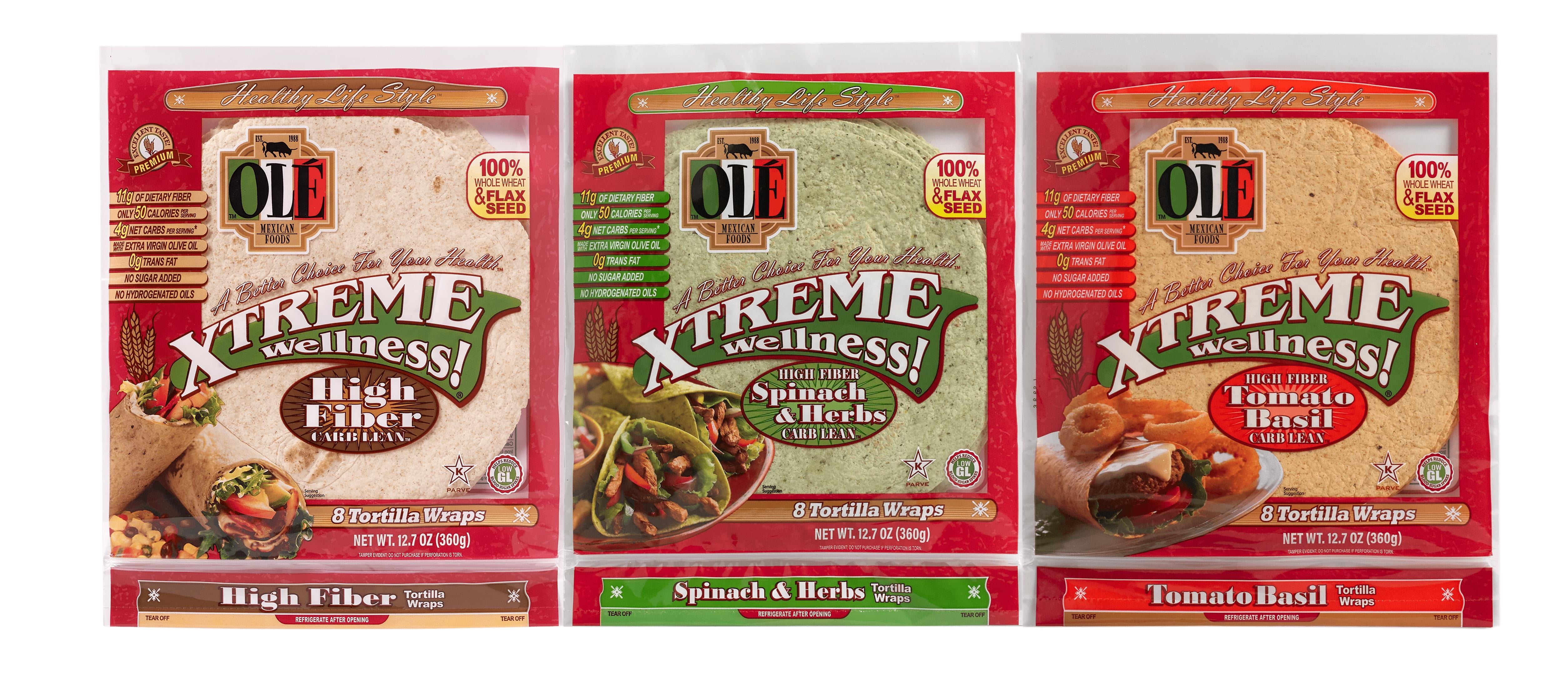 Ole Mexican Tortilla 3 Pack Variety - High Fiber, Spinach Herb, Tomato ...