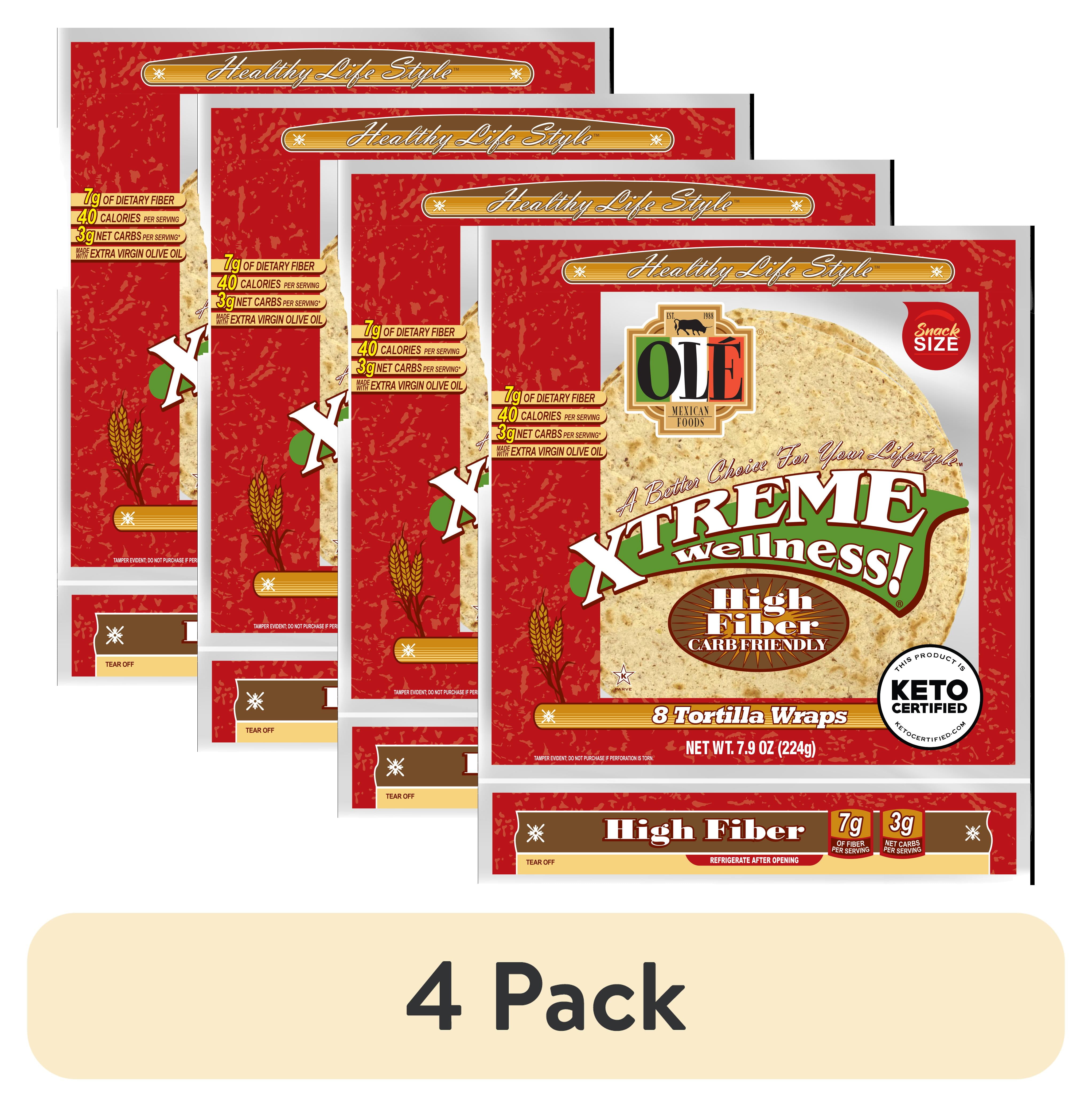 (4 pack) Ole Xtreme Wellness High Fiber Keto Certified Snack Size Flour ...