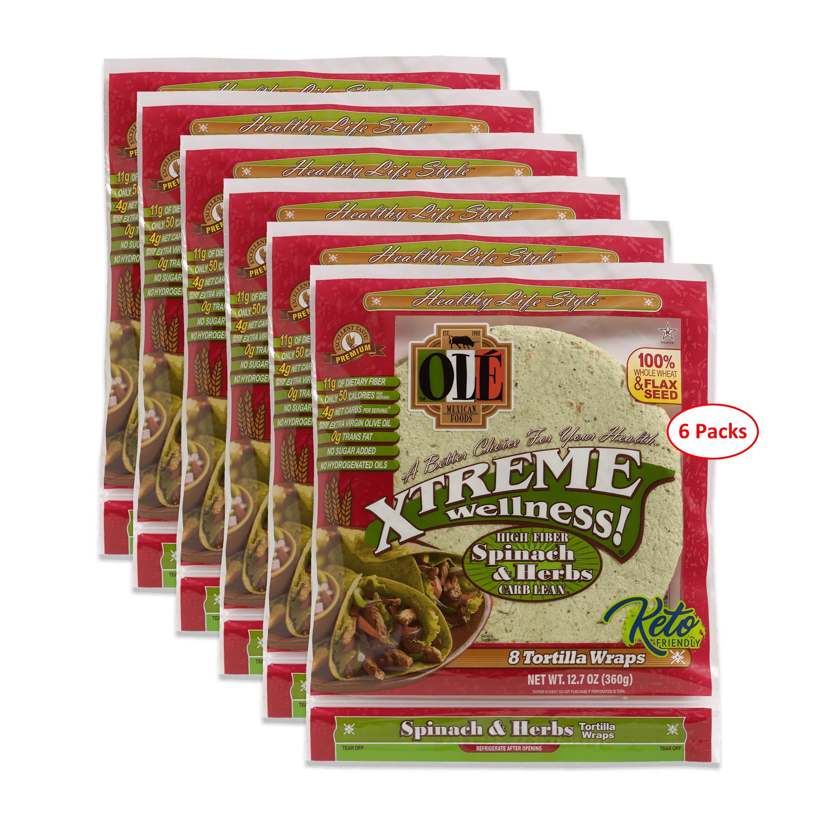 Ole Xtreme Wellness™ 8" Spinach & Herbs Tortilla Wraps - Carb Lean, Keto Friendly - 8 Count, 12. ...
