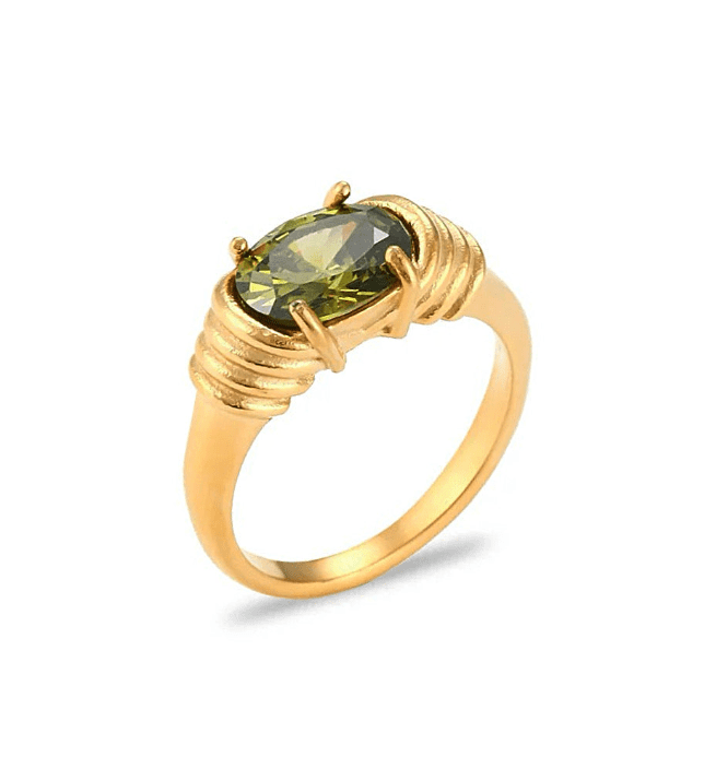 Olea Ring 8 18K Gold Plated - Walmart.com