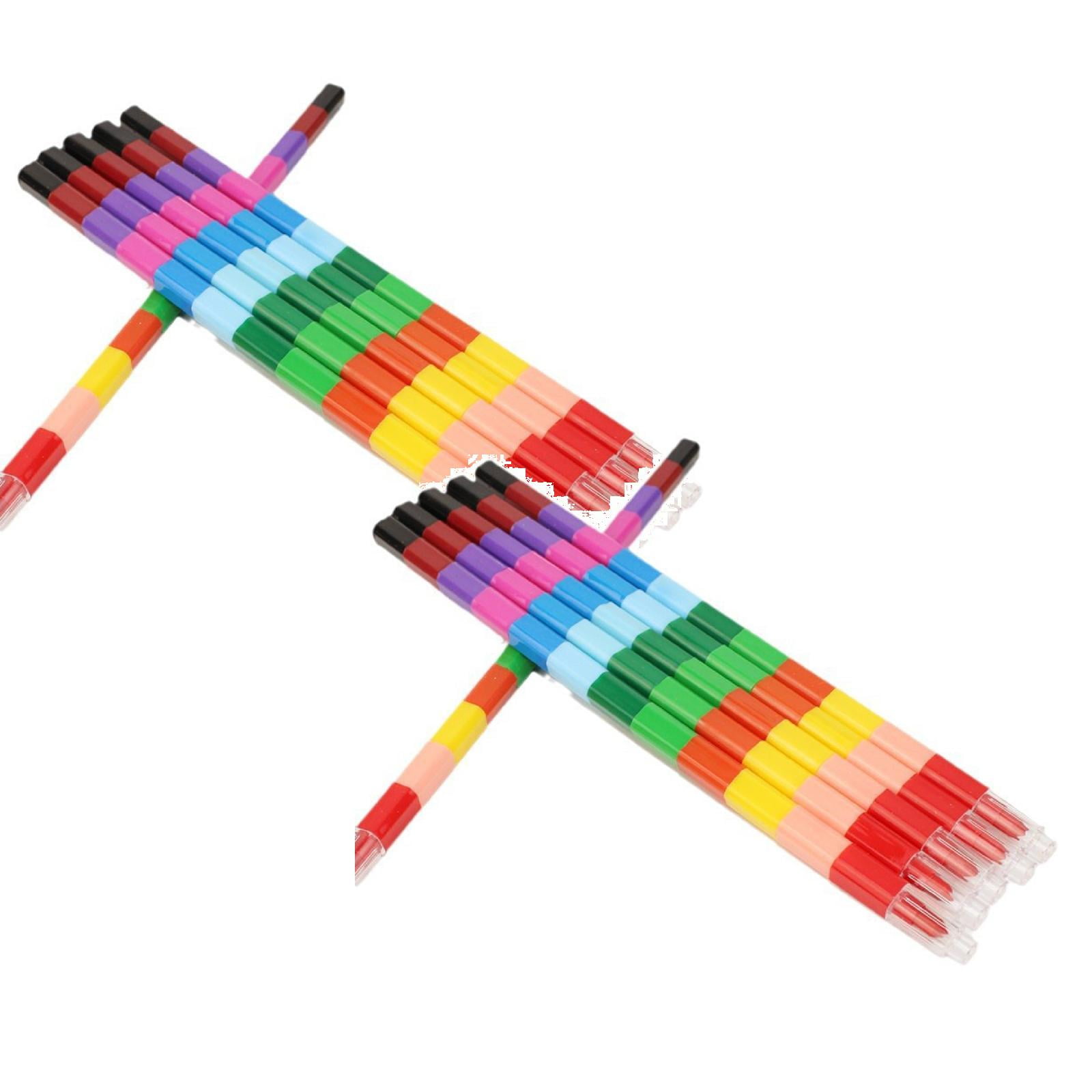 Oleegame 2PC Pens 6 Pieces Stacking Crayons Buildable DIY Rainbow ...
