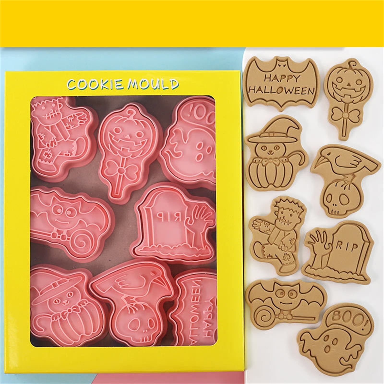 Oleegame Alphabet Cookie Cutters Halloween 3D Cartoon Cookie Cutter Set ...