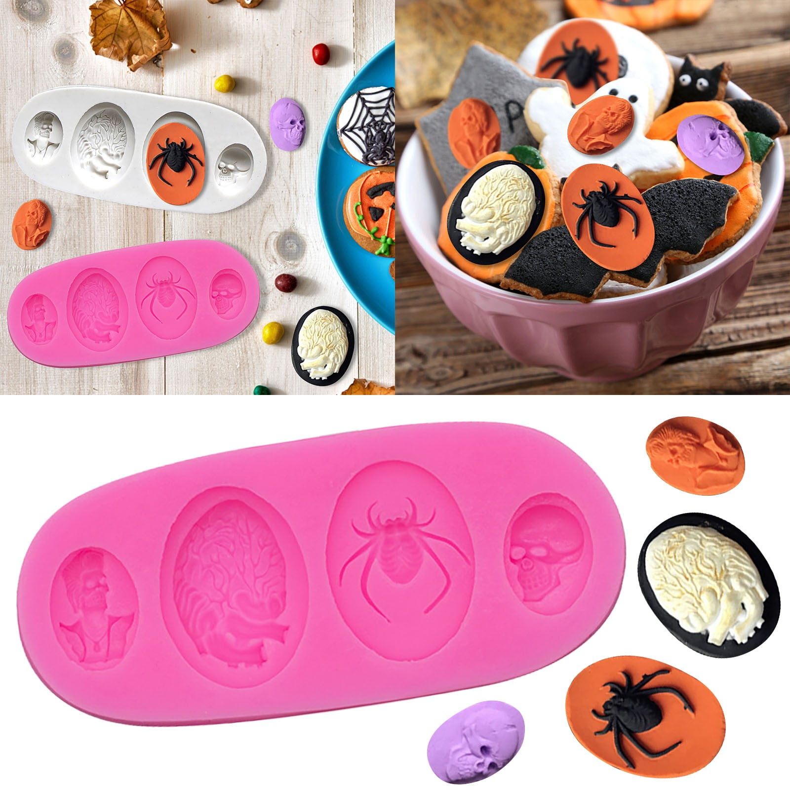 Oleegame Alphabet Cookie Cutters Halloween Cake Cookies Silicone Powder ...