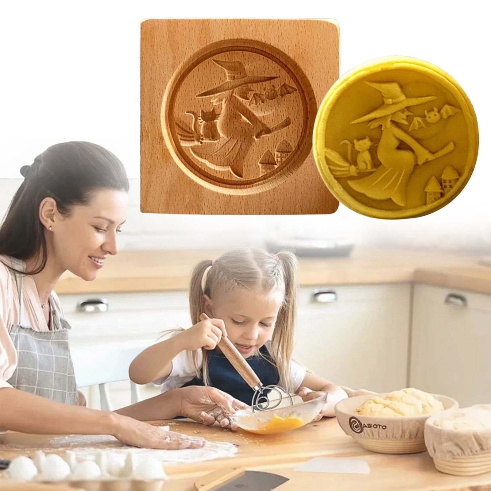 Oleegame Alphabet Cookie Cutters Wooden Cookie 3D Baking Embossing ...