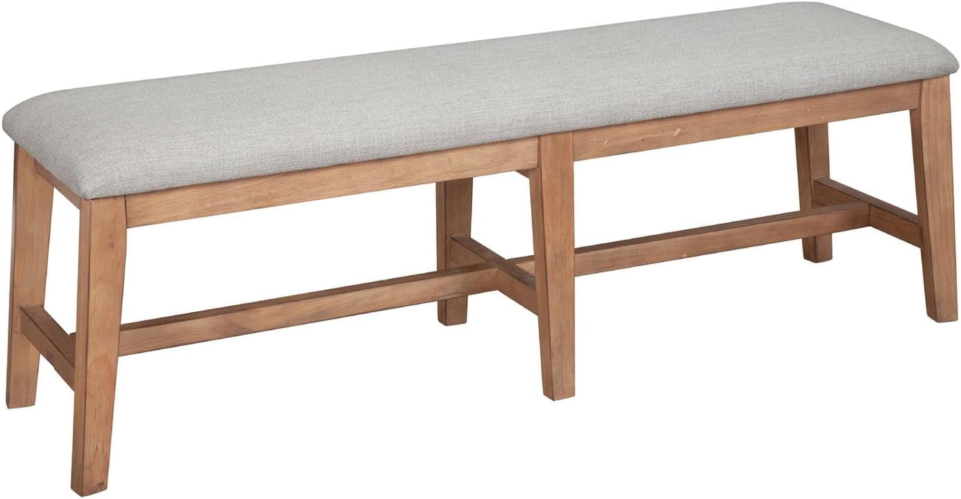 Olejo Solid Pine Dining Bench in Natural - Walmart.com