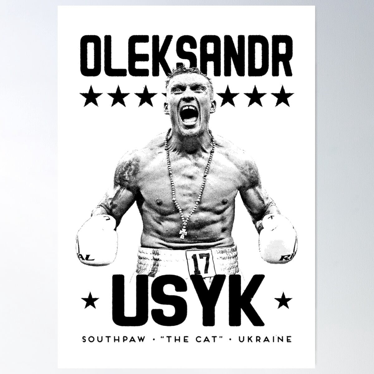 Oleksandr "The Cat" Usyk Vintage Boxing Poster Poster Wall Art, Modern ...