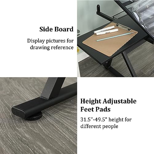 Olela Drafting Desk, Height Adjustable Drafting Table Versatile Art ...