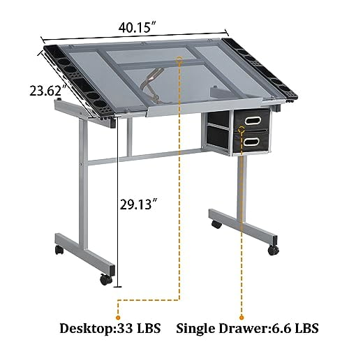 Olela Drafting Desk, Height Adjustable Drafting Table Versatile Art ...