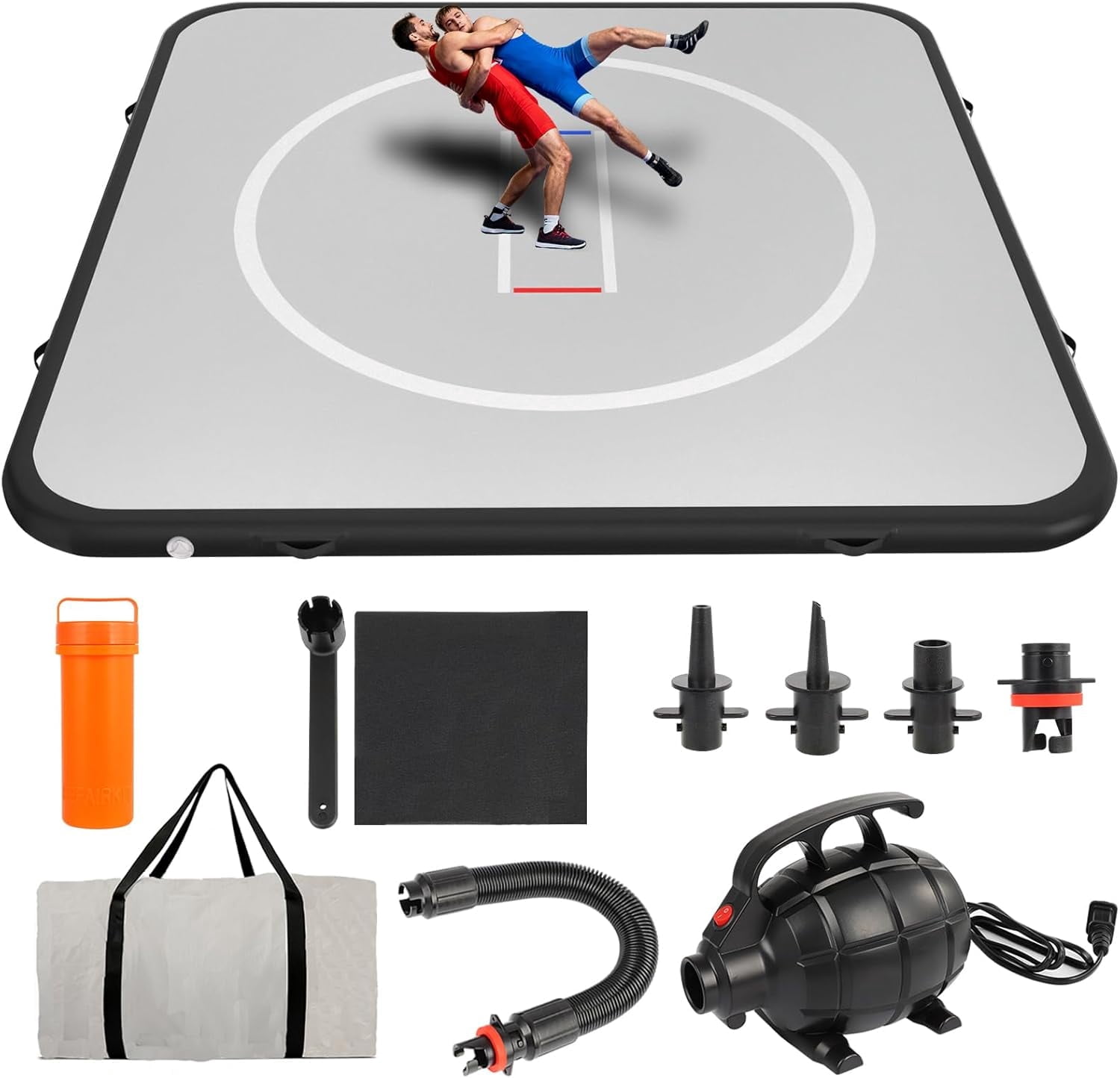 Olenyer 10x10FT Inflatable Wrestling Mat for Home,4" Thick Jiu Jitsu ...