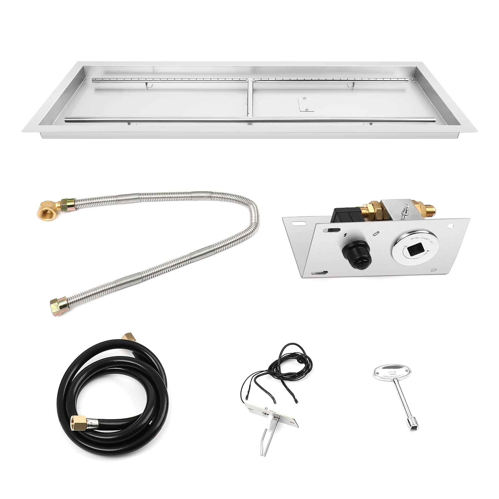 Olenyer 48 * 15 inch Rectangular Fire Pit Pan Kit, for Indoor or ...
