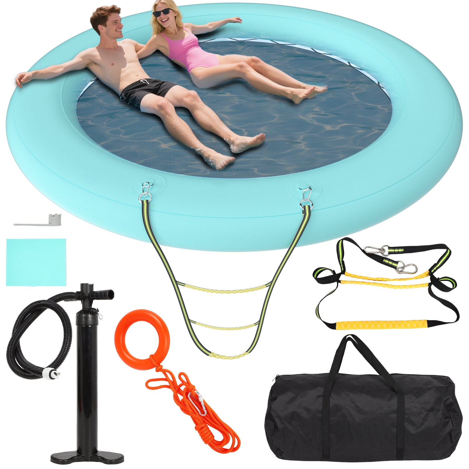 Olenyer 8FT Round Inflatable Water Hammock, Sunchill Float Circle ...