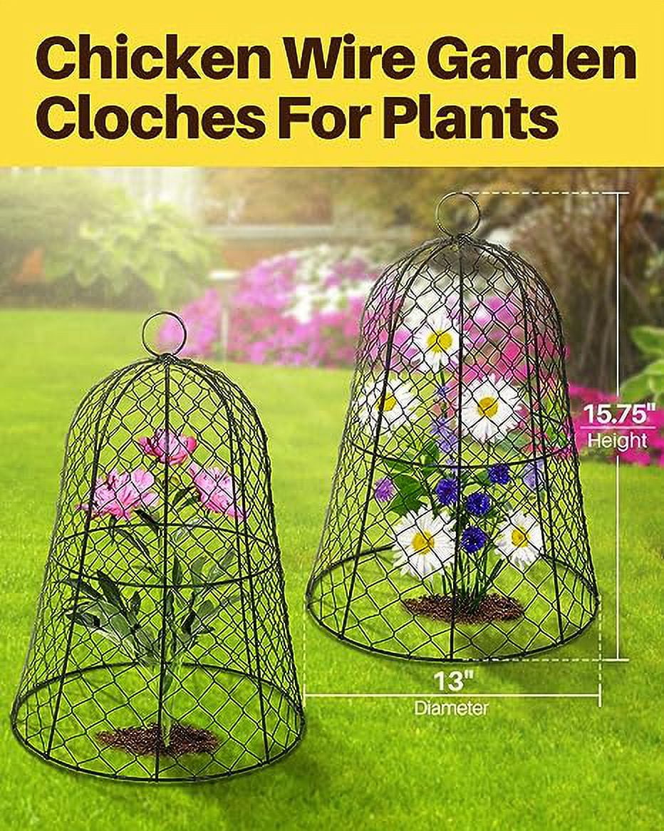 12 Pack Garden Chicken Wire Cloche, 13×15.75 in, Plant Protectors from ...