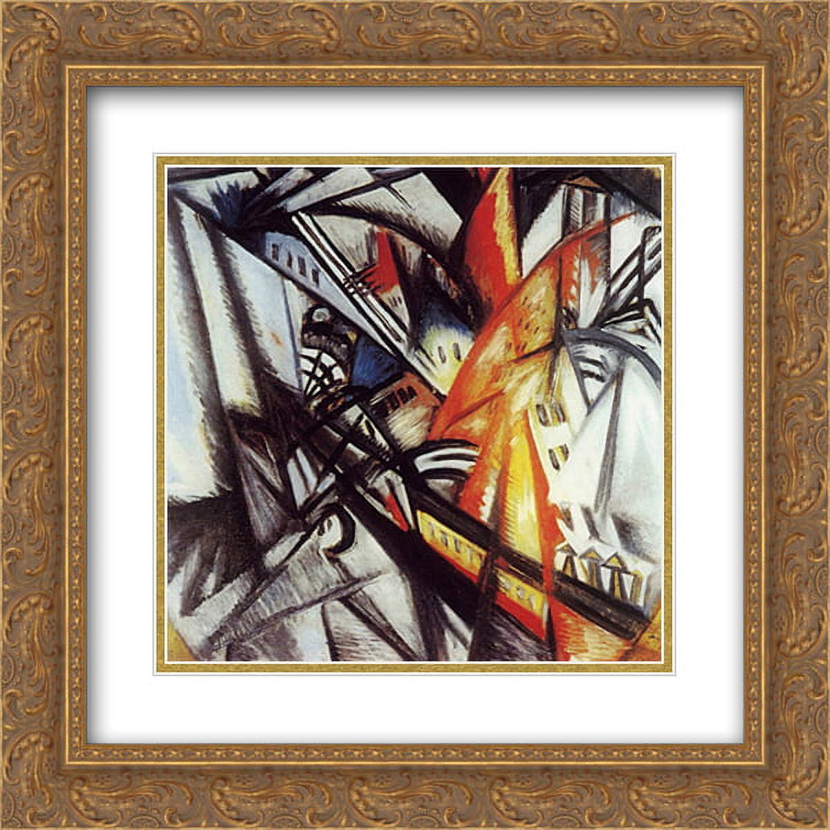 Olga Rozanova 2x Matted 20x22 Gold Ornate Framed Art Print 'City on ...