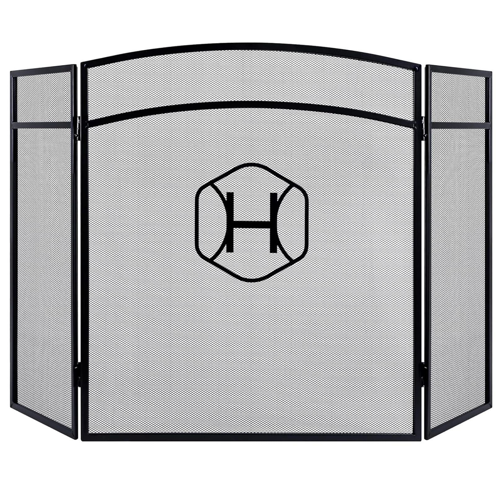 Oli & Birch USA Fireplace Screen 3 Panel - Initial "H" Decorative ...