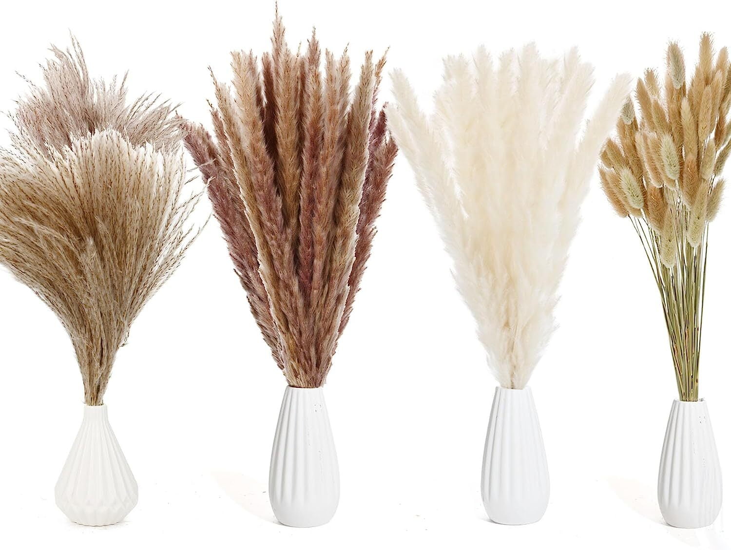 Olibuy Dried Pampas Grass Decor, 65PCS Pampas Grass Contains Bunny ...