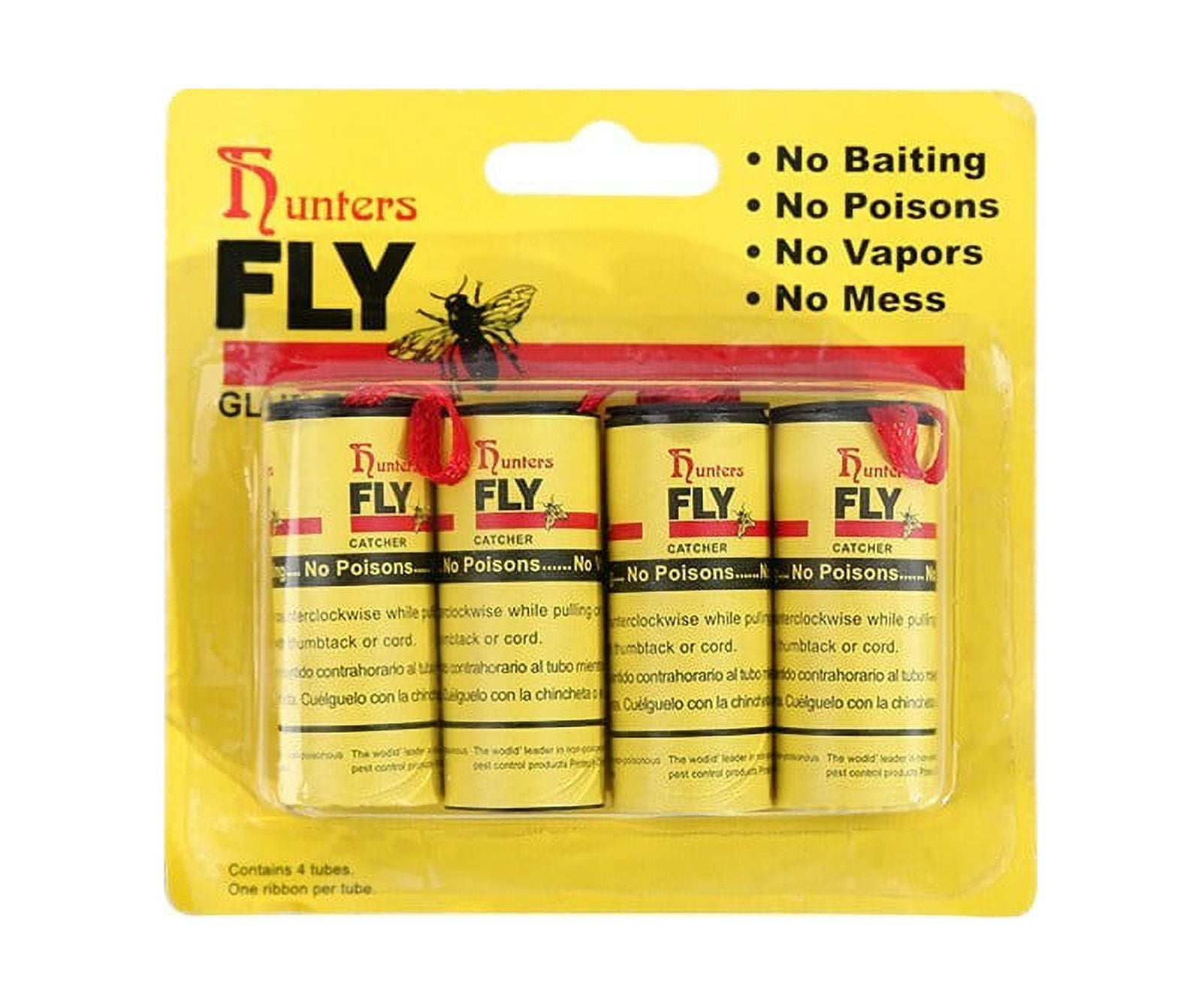Olibuy Fly Strips Fly Tape, 4 Packs Fly Paper Strips Roll Ribbon ...