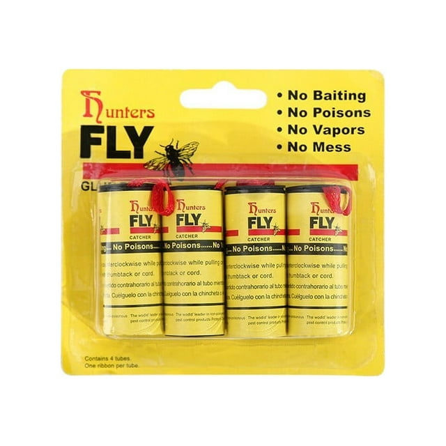 Olibuy Fly Strips Fly Tape, 4 Packs Fly Paper Strips Roll Ribbon ...