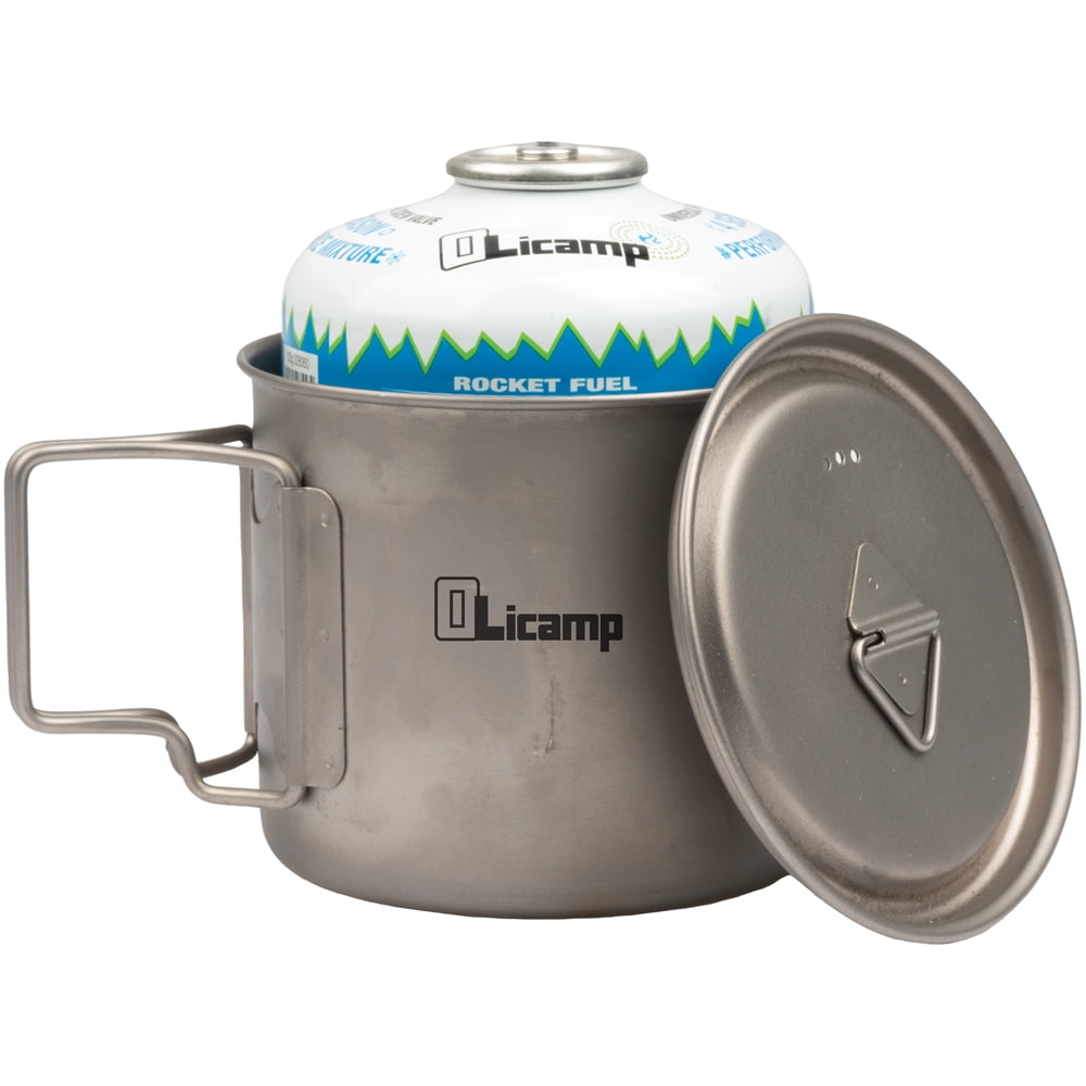 Olicamp Titanium Space Saver Mug with Lid, Nests Nalgene Bottle Inside ...