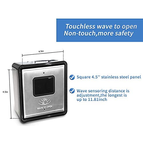 Olideauto Contactless Door Opener Sensor Switch,2PCS Wired Narrow Stainless Steel Touchless Wave ...