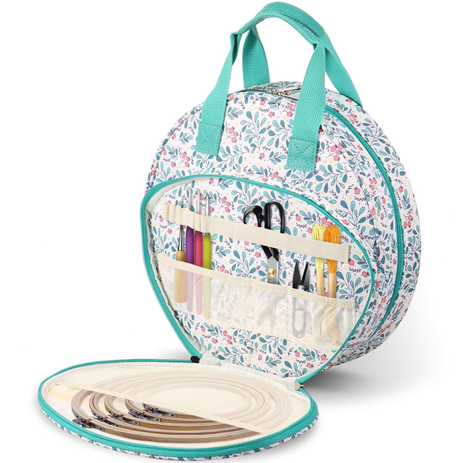Oliegs Stocking Embroidery Bag Organizer Round Embroidery Storage Bag ...