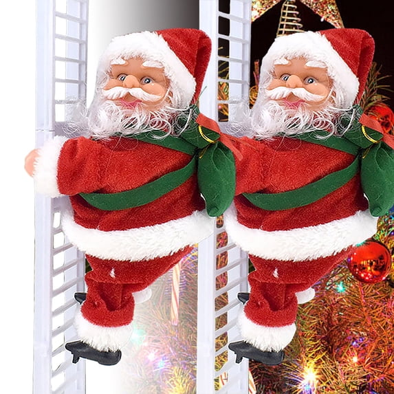 Oliegs Wicked Climbing Santa with Music, Electric Santa Climbing Rope ...