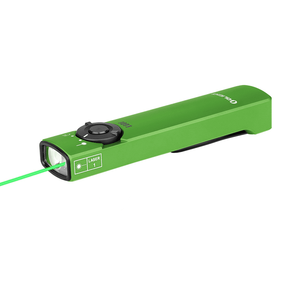 Free Shipping! Olight Arkfeld Lime Green Flat Flashlight, Green Laser ...
