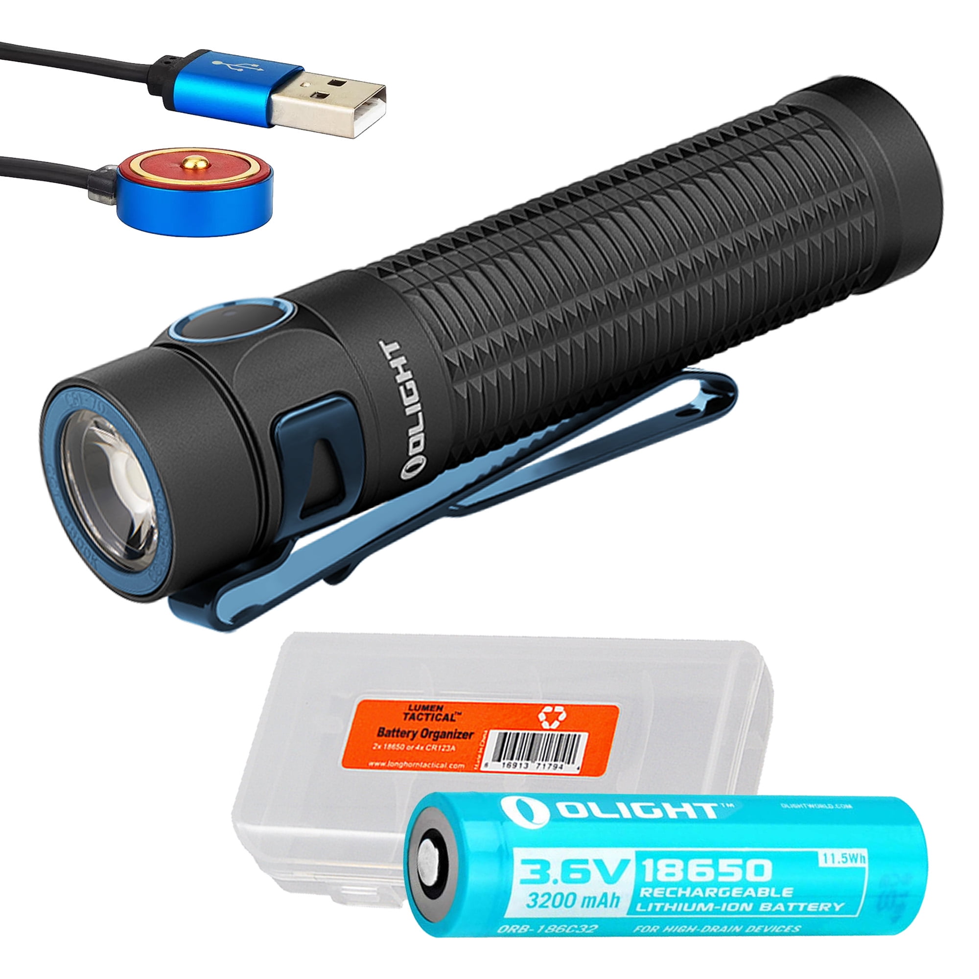 Olight Baton 3 Pro 1500 Lumen Cool White Rechargeable EDC Flashlight ...