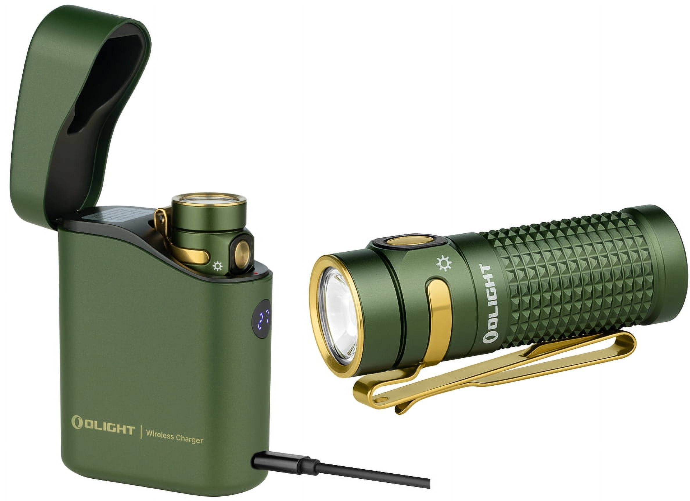 Olight Baton 4 OD Green Tactical Rechargeable Flashlight, 1300 Lumens ...