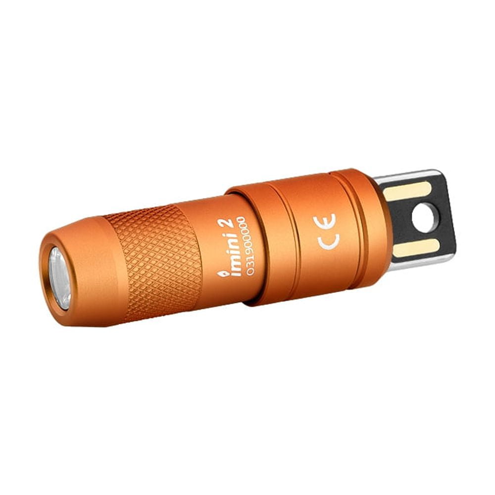 Olight imini 2 Orange Rechargeable Mini Keychain Flashlight, 50 Lumens ...