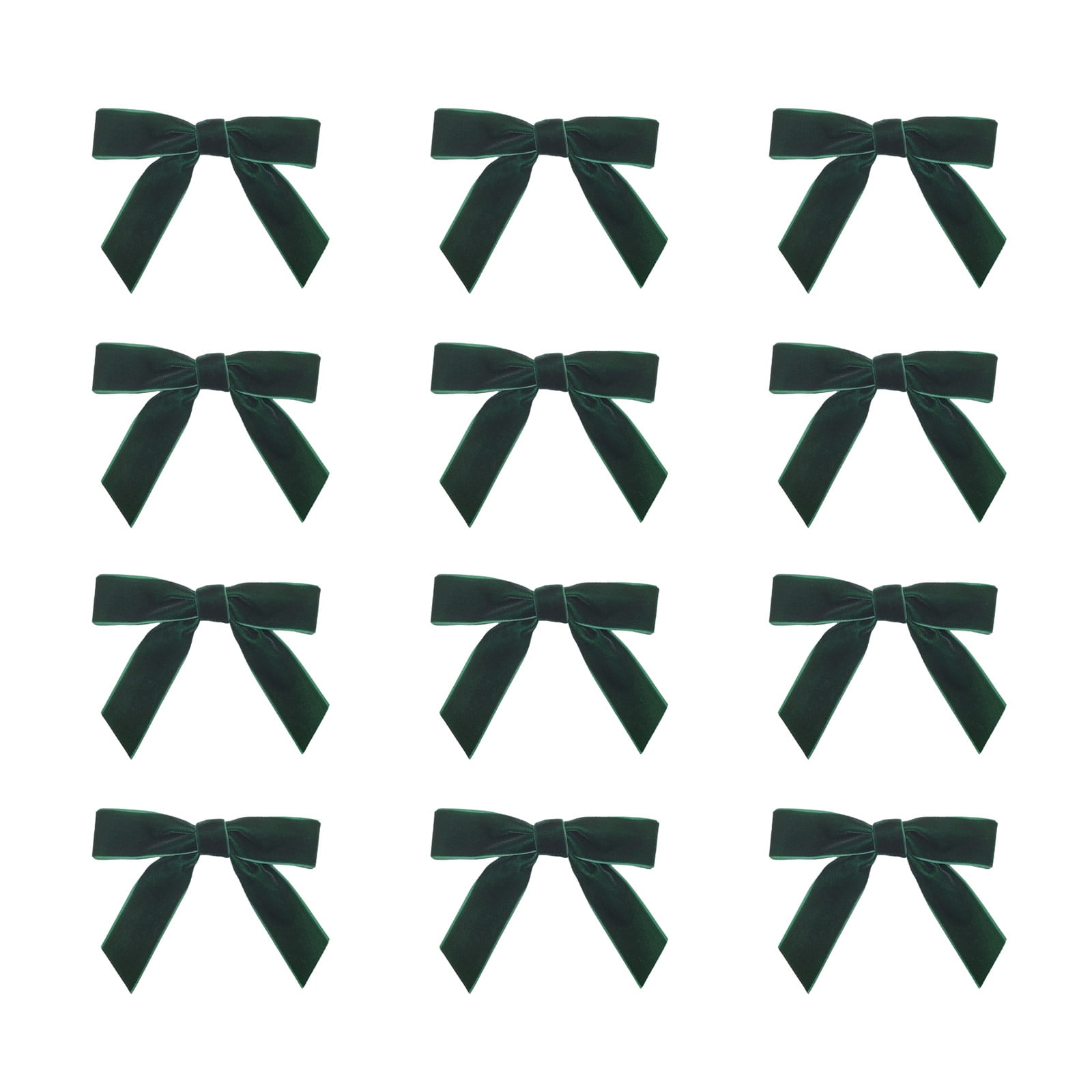 Olilia 12pcs Green Velvet Bows for Christmas Tree Decorations Wreath ...