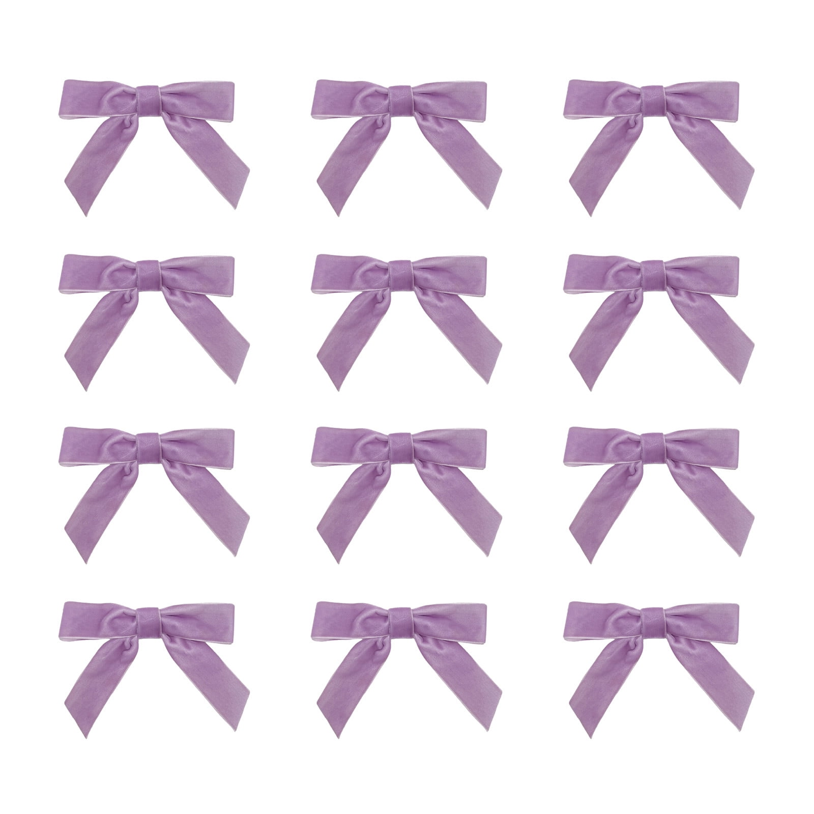 Olilia 12pcs Purple Velvet Bows for Christmas Tree Decorations Wreath ...