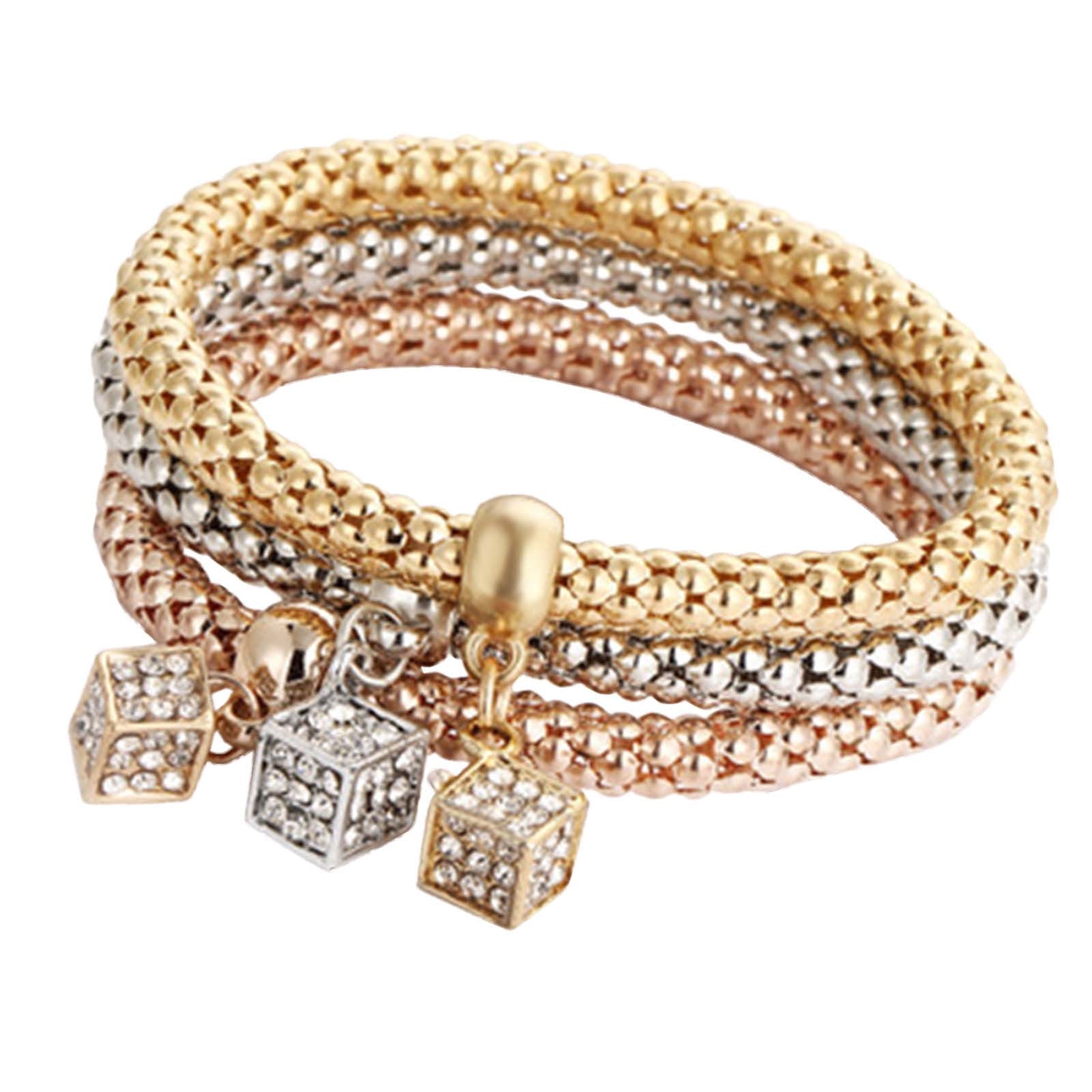 Olilia 3Pcs/Set Multilayer Stretch Bracelet Butterfly Heart Key Lock ...