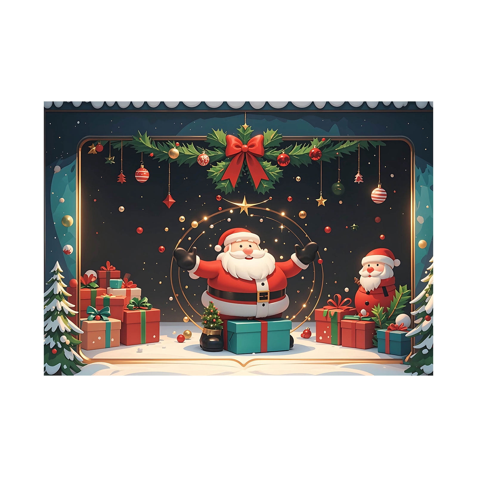 Olilia 7 x 16 ft Christmas Garage Door Cover, Garage Door Christmas ...