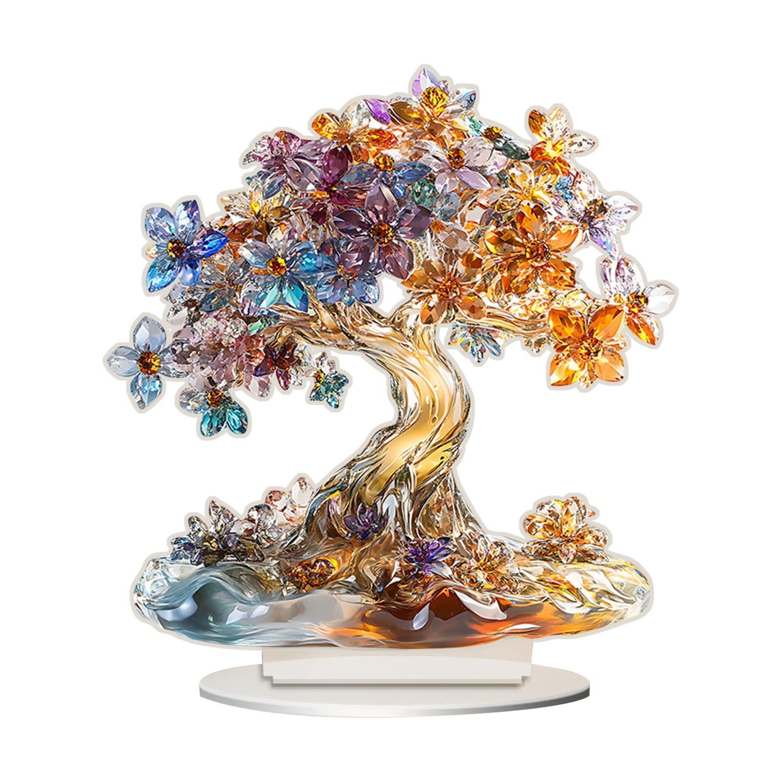 Olilia 8 inch Acrylic 2D Tree of Life for Positive Energy, Good Luck ...