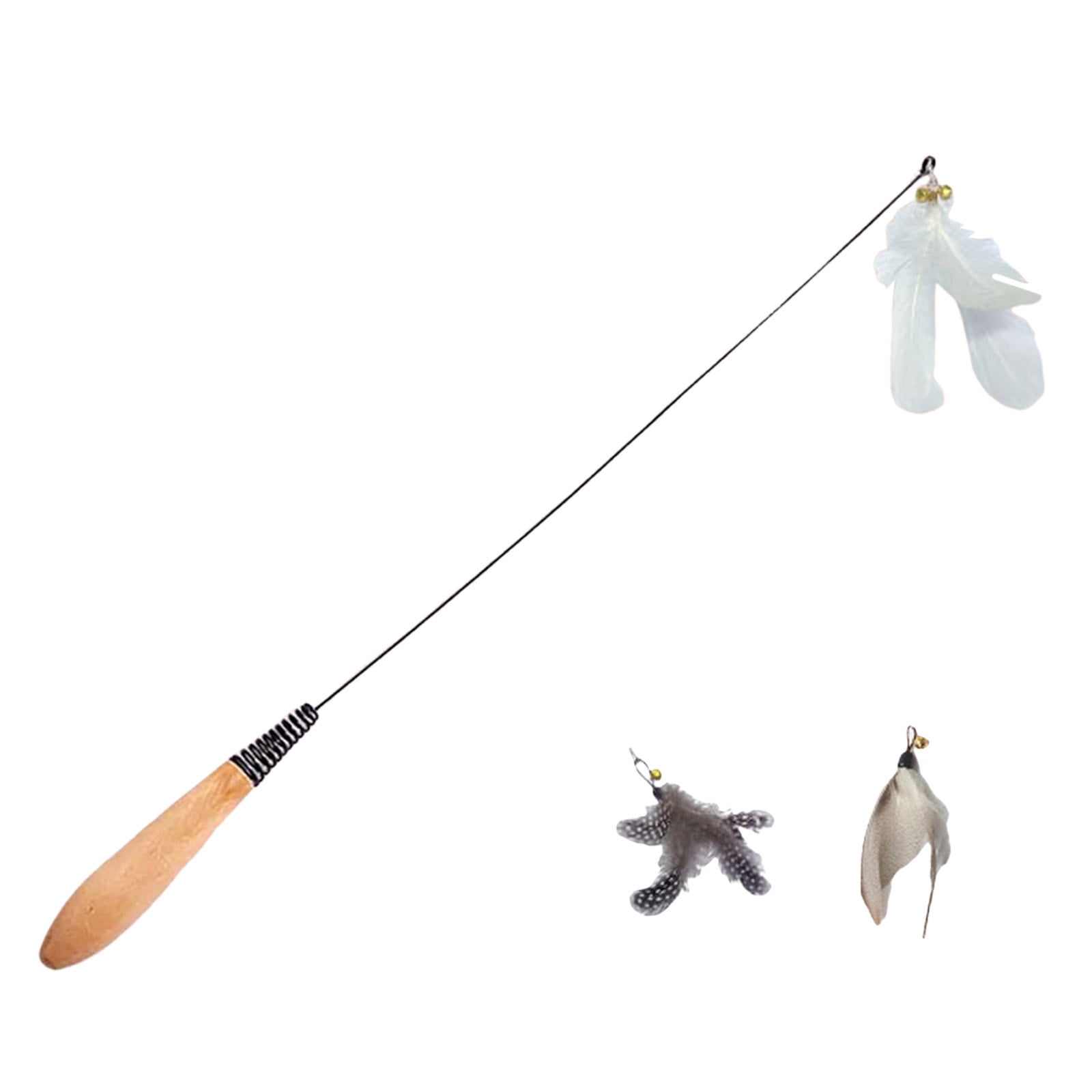 Olilia Cat Wand Toys, Interactive Cat Toys with 1/2/3 Feather Refills ...