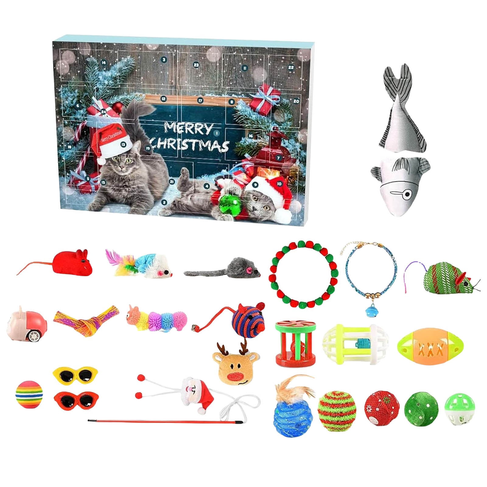 Olilia Christmas Cat Toy Advent Calendar - Christmas Holiday Gift Toys ...