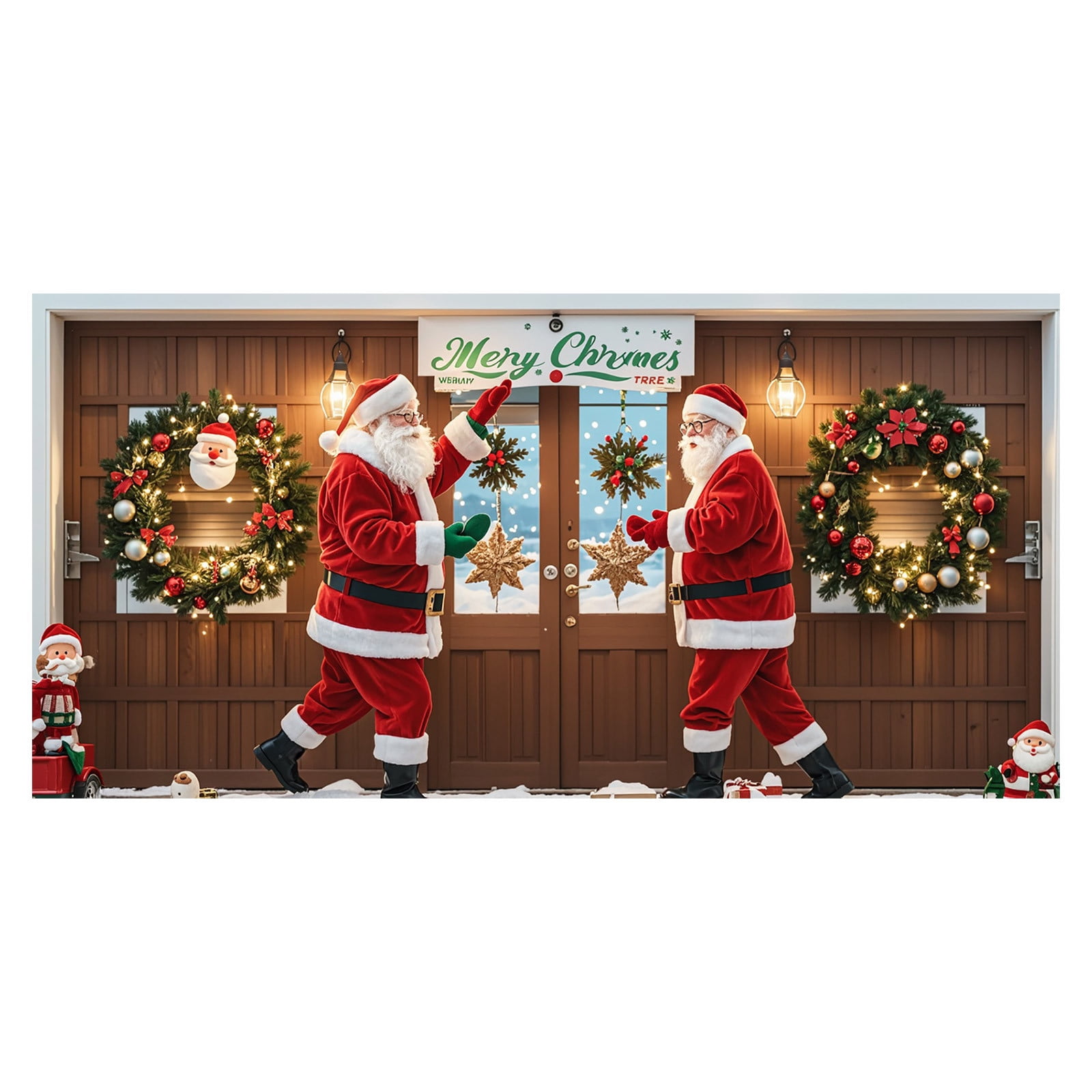 Olilia Christmas Garage Door Cover 7x16 ft Decorations Merry Christmas ...