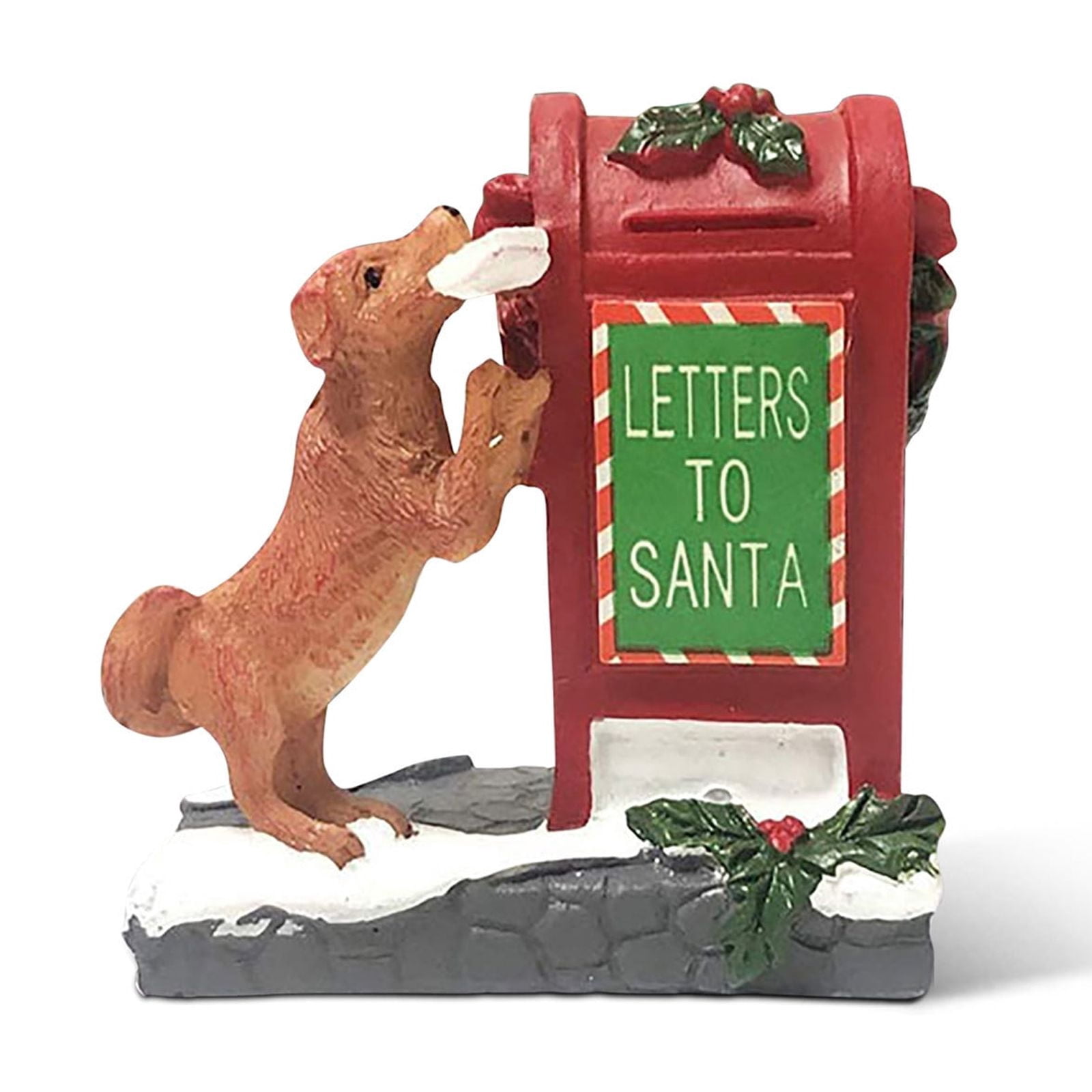 Olilia Decorative Christmas Village Accessories for Collection, Resin ...